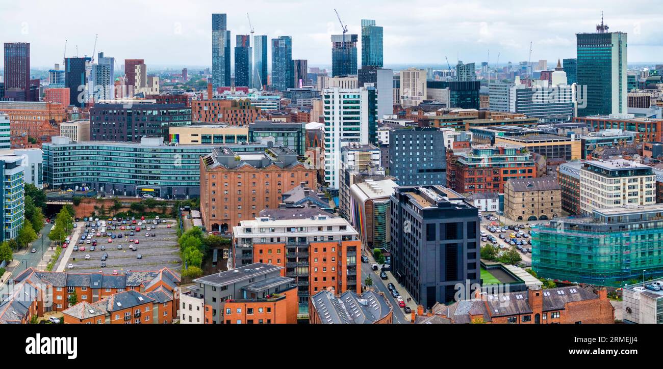 Manchester cityscape east side Stock Photo - Alamy