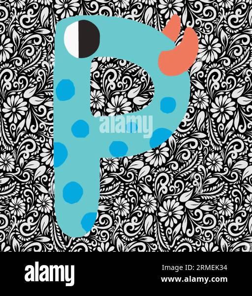 Alphabet Letter P, Alphabet Letter Design, Alphabet Letter illustration ...