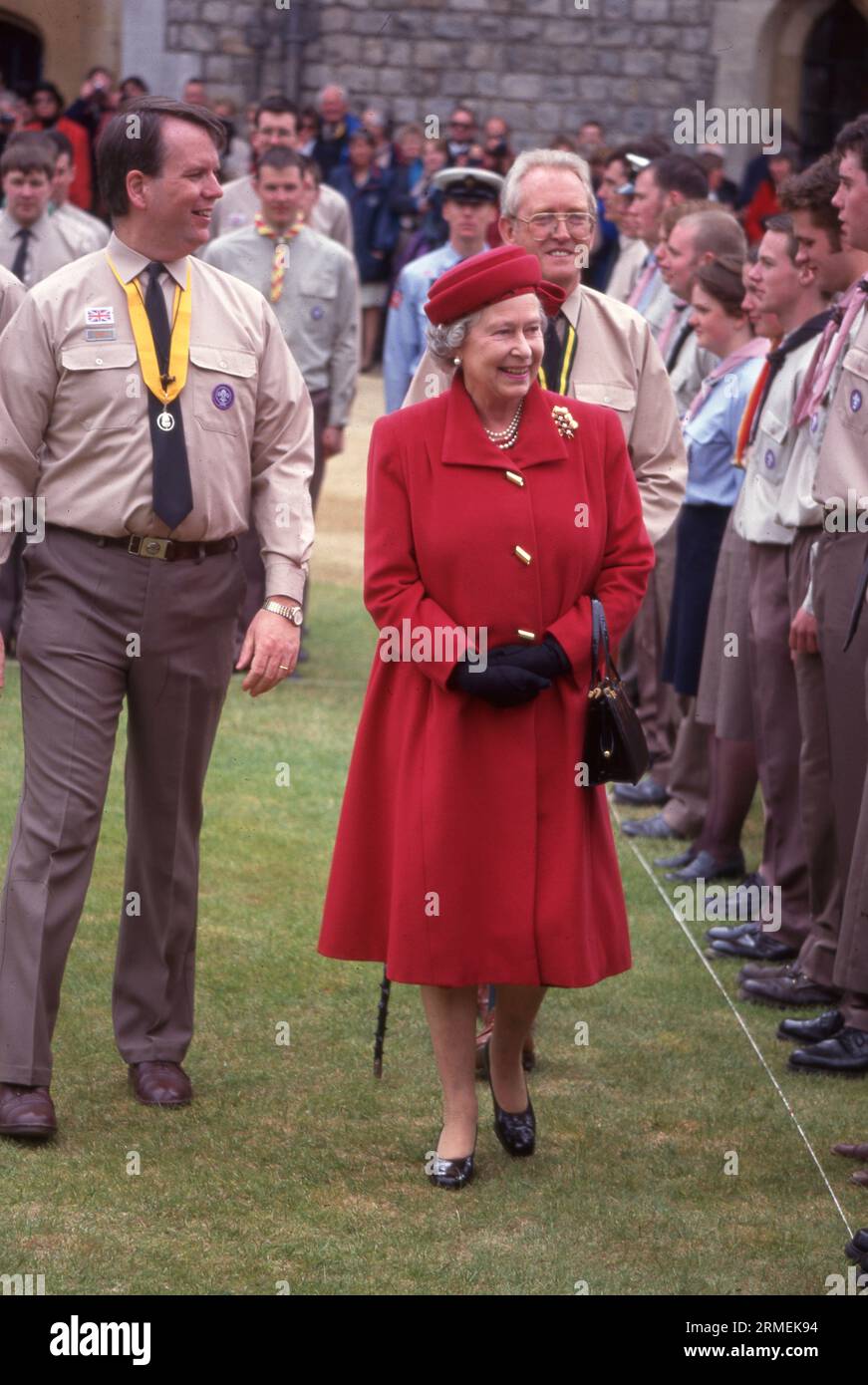 The Queen at The Scout Parade, Windsor Castle on 20th April 1997 Photo ...