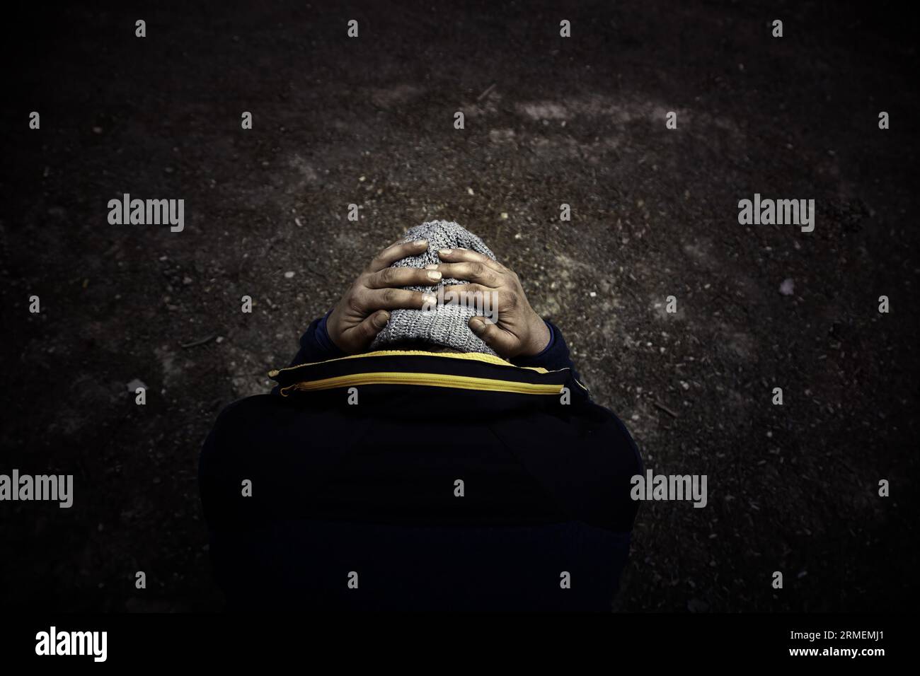 Sad young man with problems, depression and sadness Stock Photo - Alamy