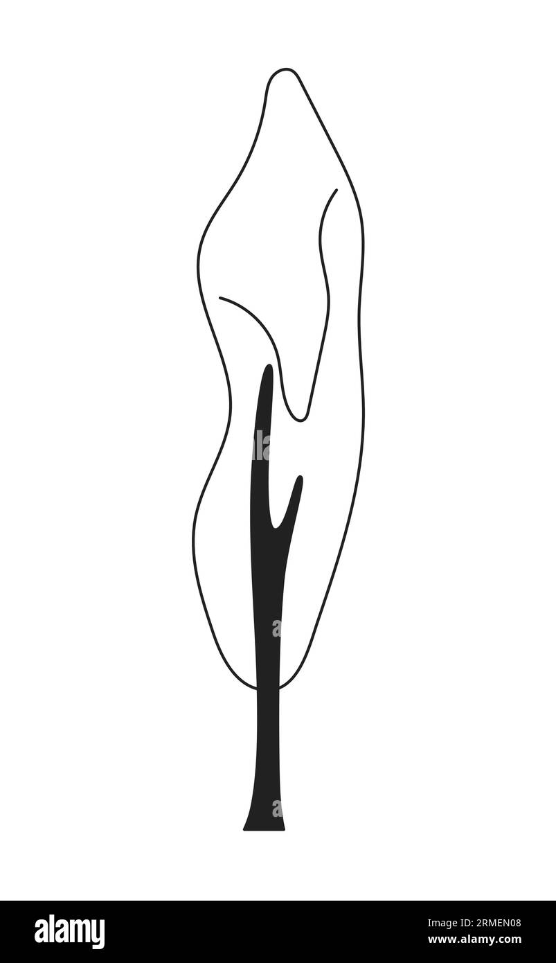 Single park tree monochrome flat vector object Stock Vector Image & Art ...