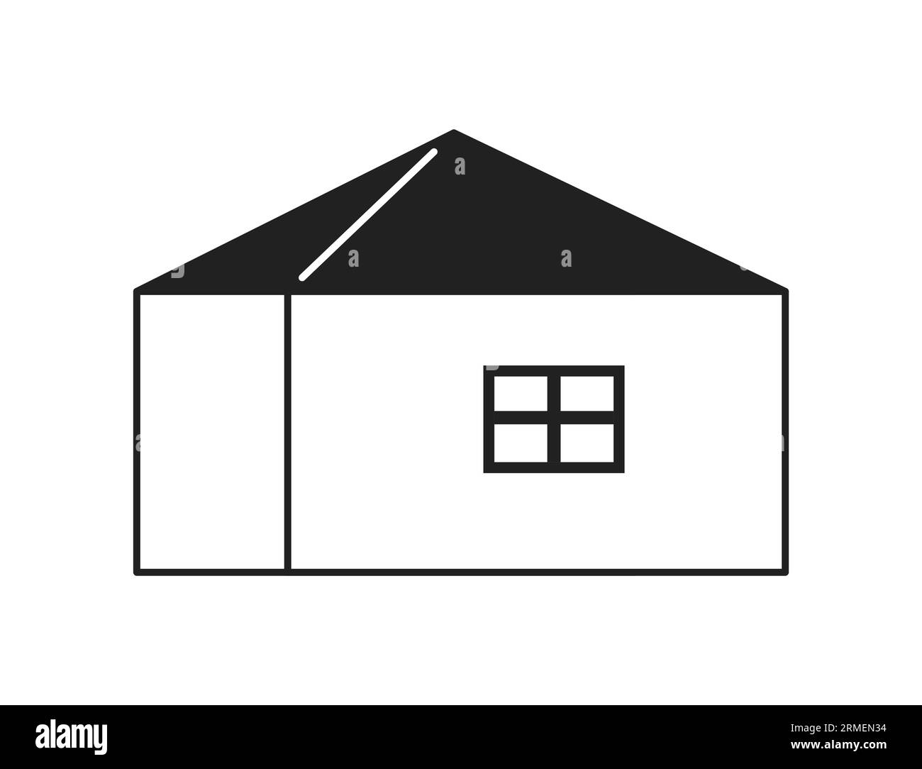House Monochrome Flat Vector Object Stock Vector Image And Art Alamy