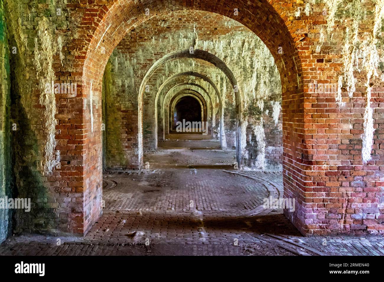 The iconic Fort Morgan State Historic Site brick tunnel in Baldwin ...