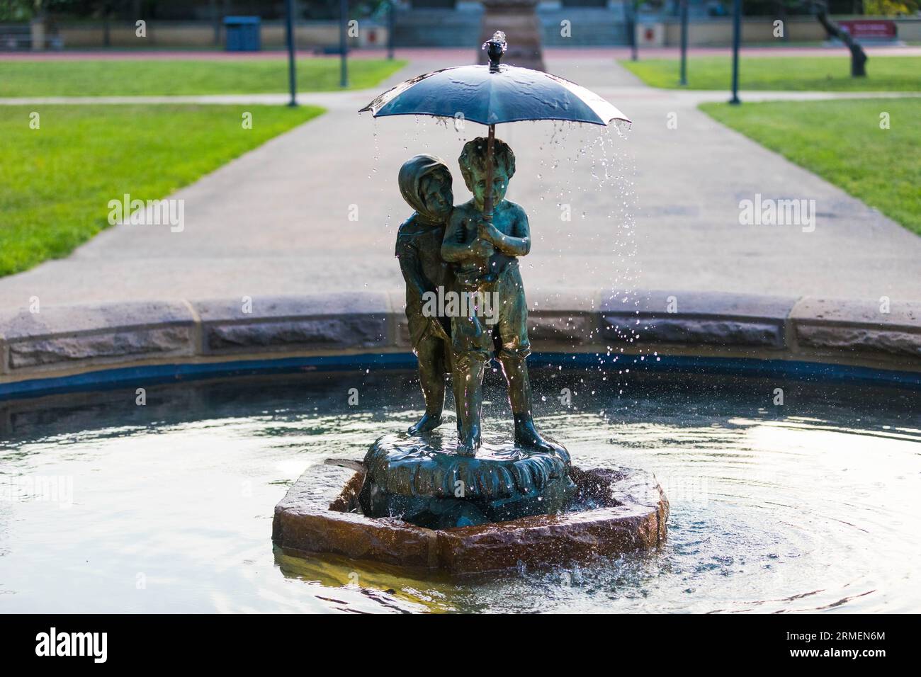A picturesque fountain of children situated in front of Southern ...