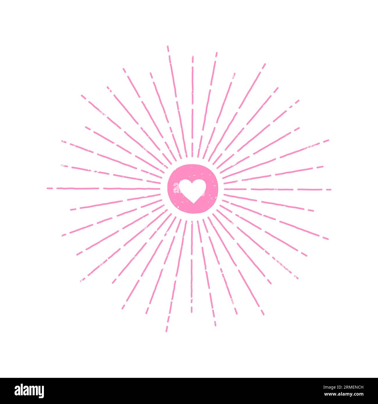 Heart with rays. Love symbol. Valentine's day. Vector illustration ...