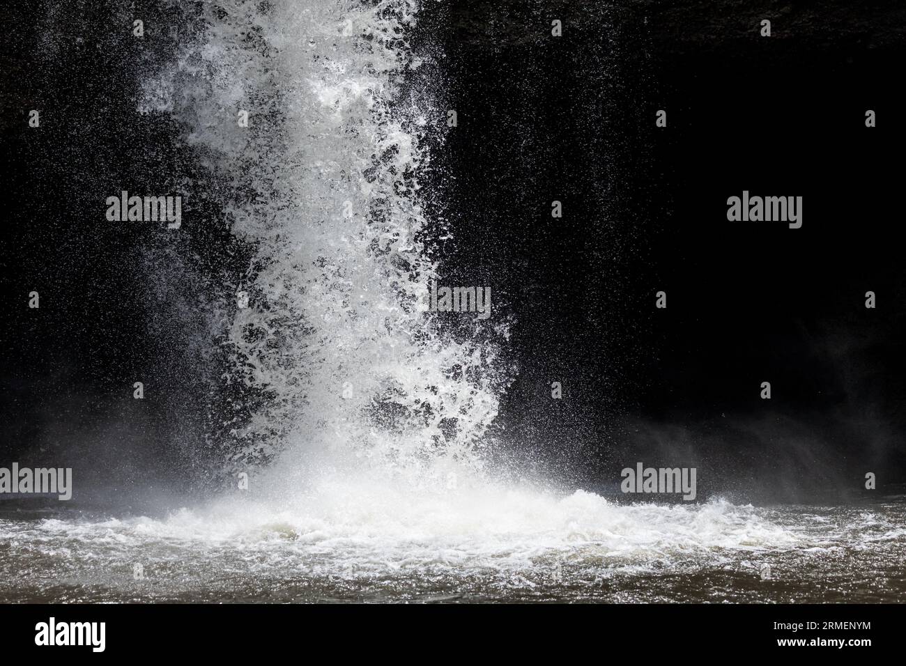 Waterfall Water Splash Drops Splash Made With A Stone Falling Into The