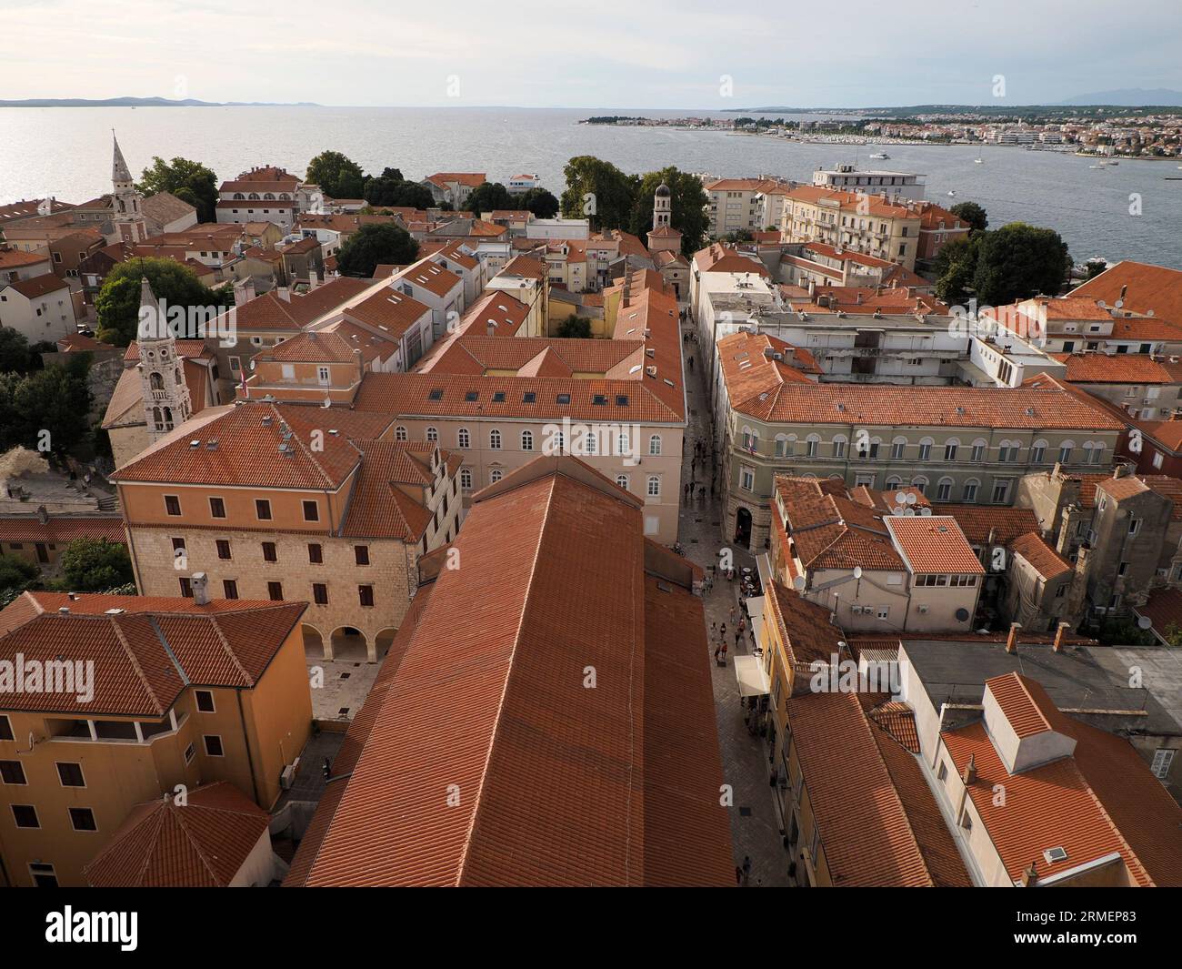 aerial view from tower of zadar city croatia medieval town Stock Photo ...