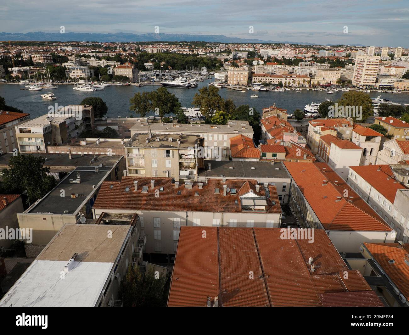 aerial view from tower of zadar city croatia medieval town Stock Photo ...