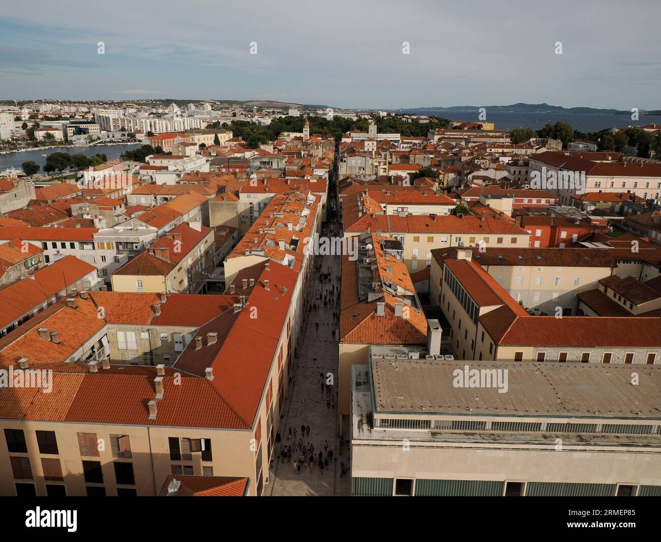 aerial view from tower of zadar city croatia medieval town Stock Photo ...