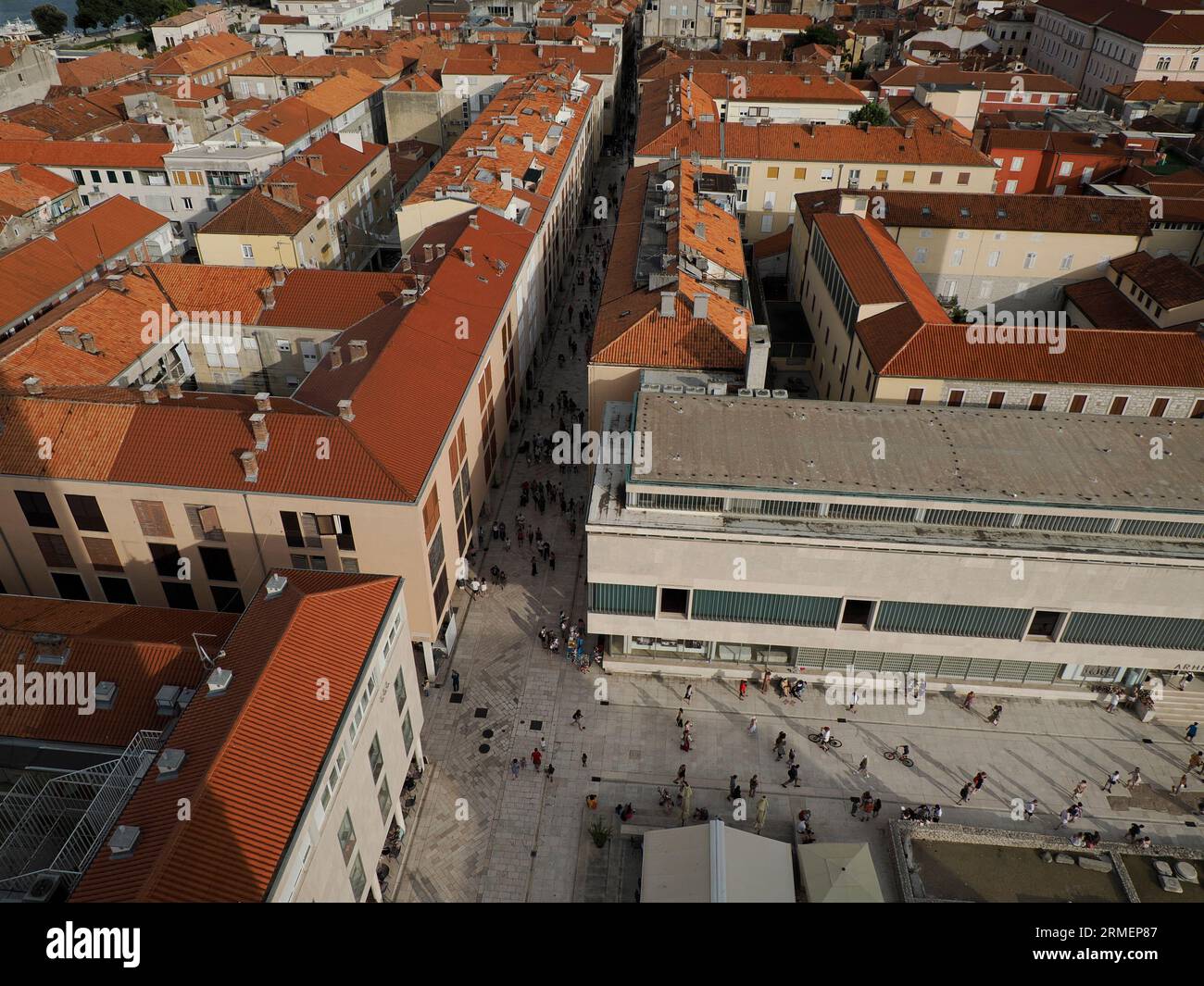 aerial view from tower of zadar city croatia medieval town Stock Photo ...