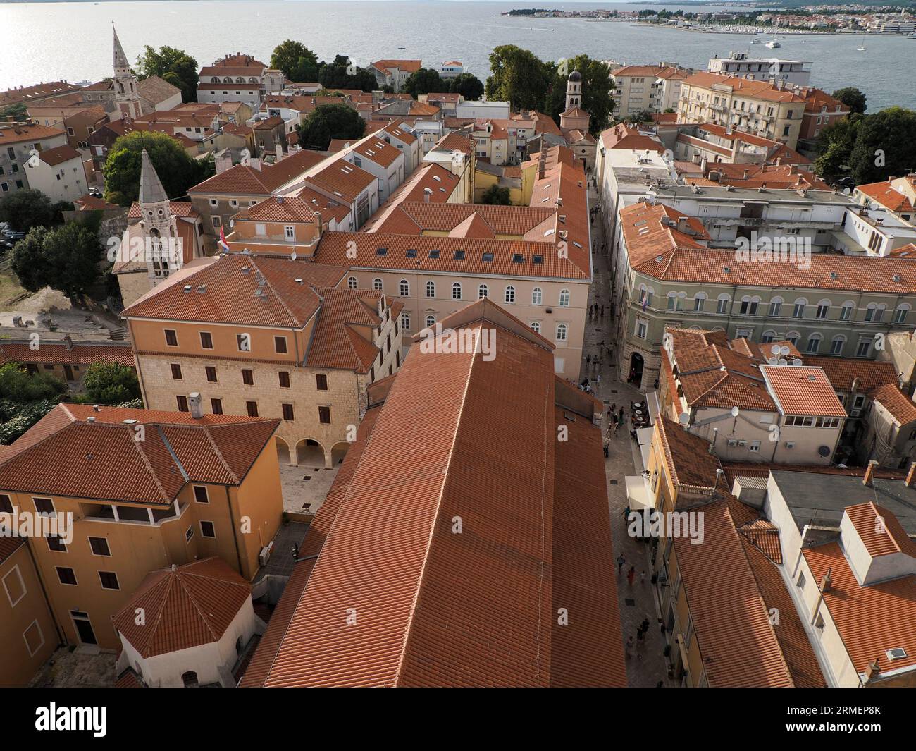aerial view from tower of zadar city croatia medieval town Stock Photo ...