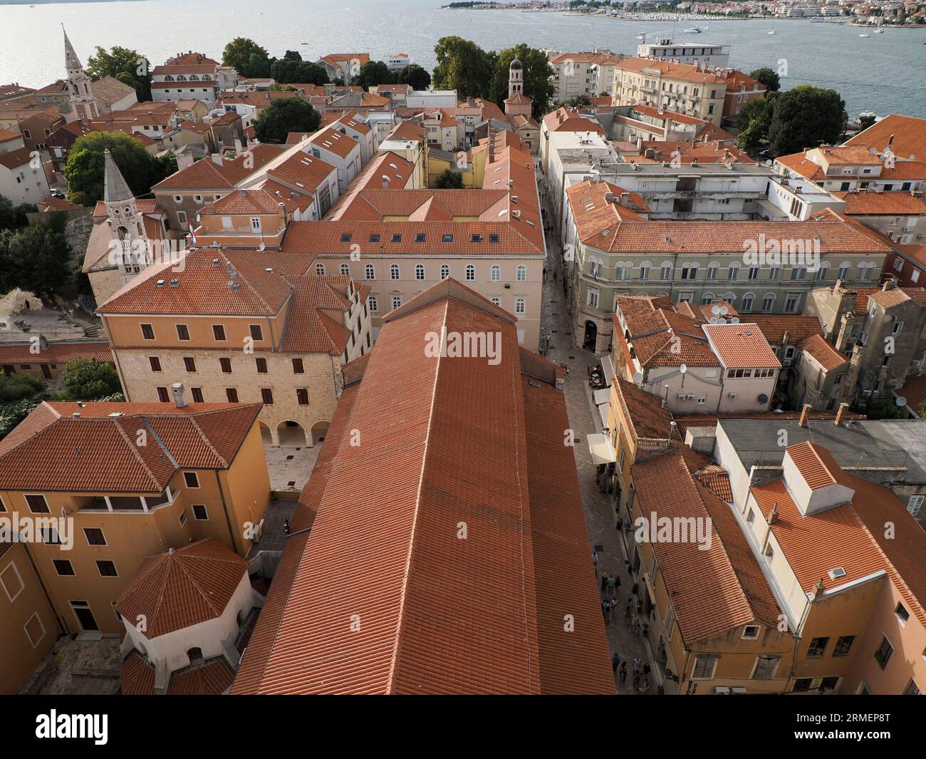 aerial view from tower of zadar city croatia medieval town Stock Photo ...