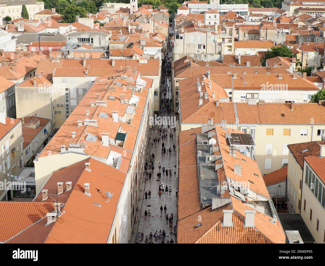 aerial view from tower of zadar city croatia medieval town Stock Photo ...
