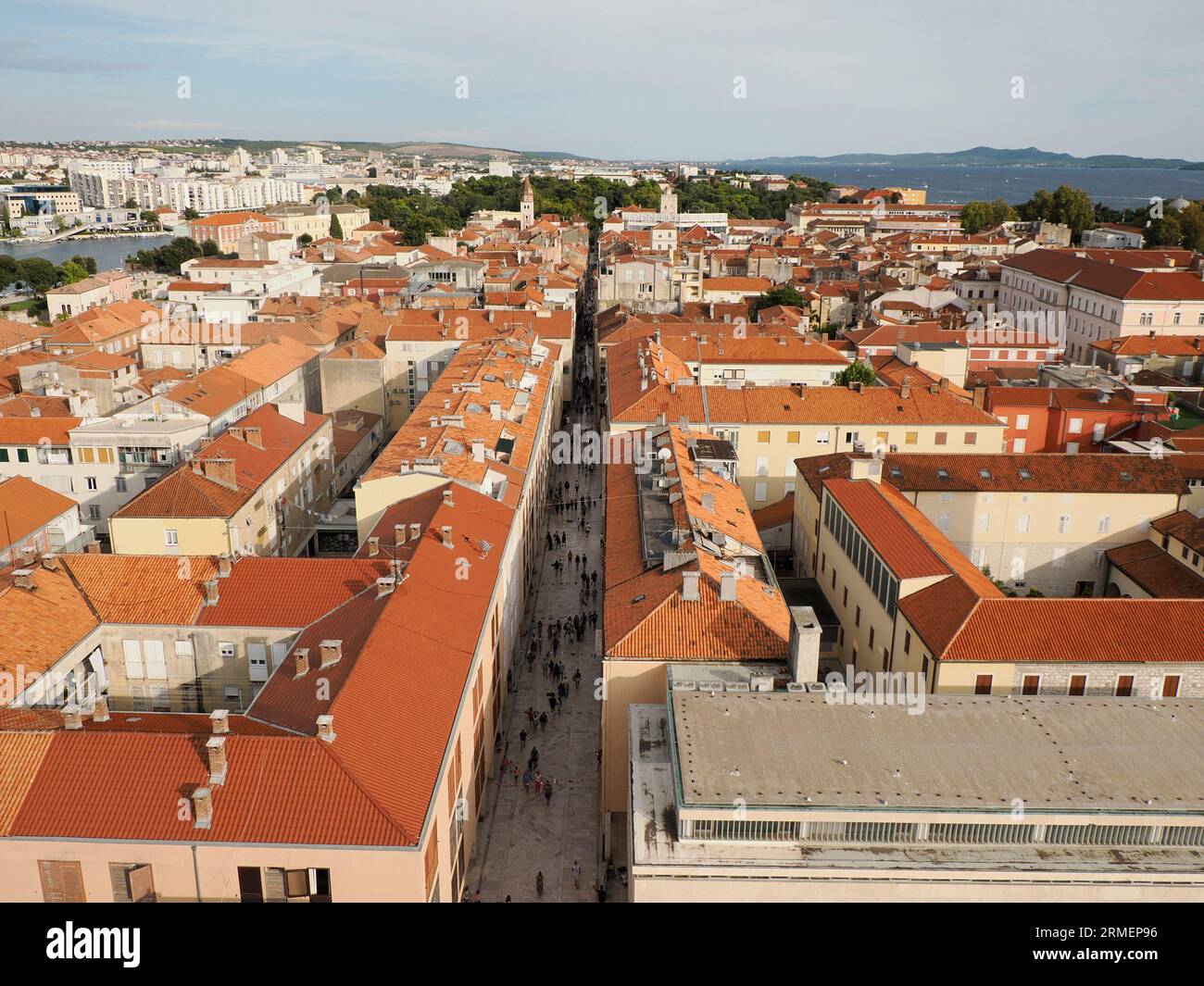 aerial view from tower of zadar city croatia medieval town Stock Photo ...