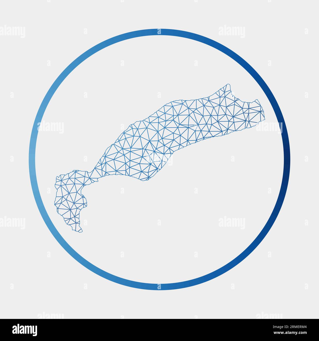 Kos icon. Network map of the island. Round Kos sign with gradient ring ...
