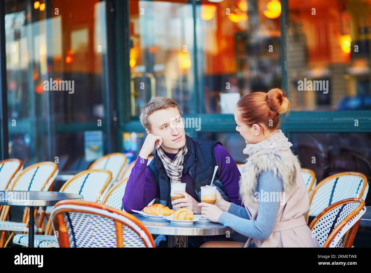 Young romantic couple in cafe in Paris, France Stock Photo - Alamy