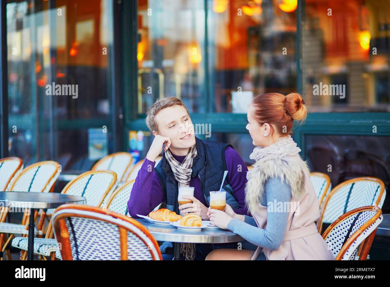 Young romantic couple in cafe in Paris, France Stock Photo - Alamy