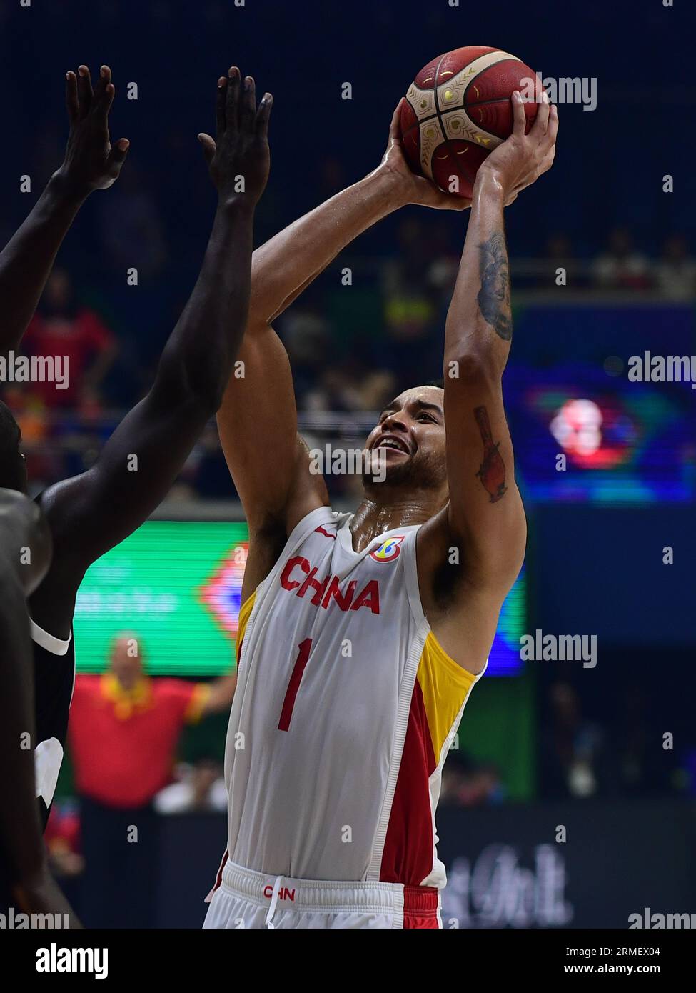 Kaier Li of China men basketball team seen during the FIBA Men's ...