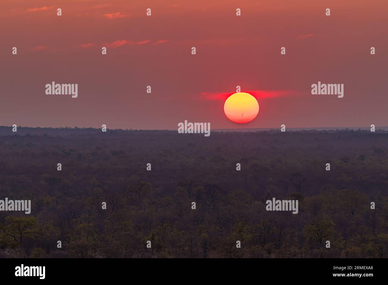 A Fiery African Sunset With Visible Sunspots Stock Photo - Alamy