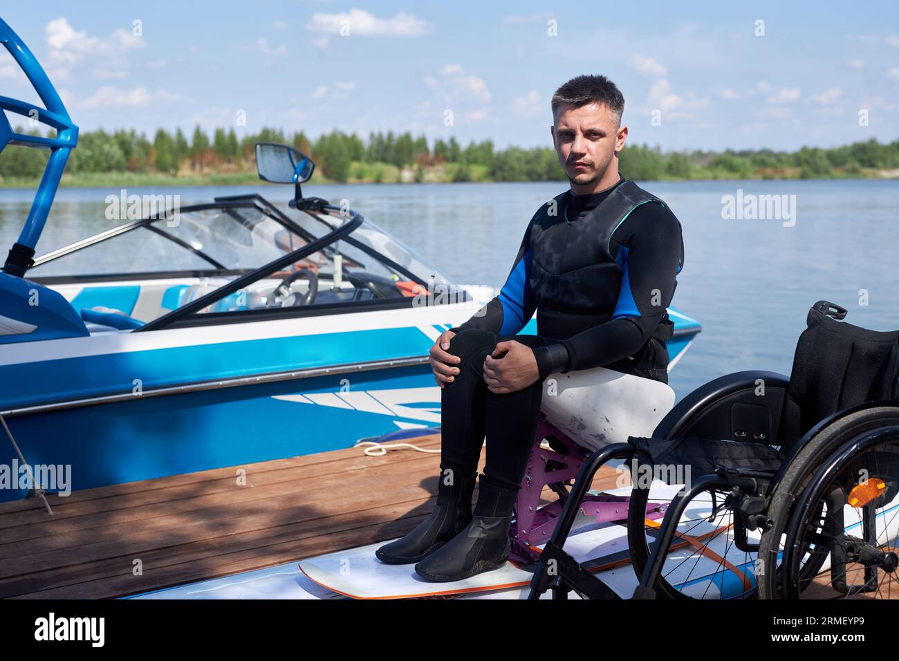 Sitting on diving board hi-res stock photography and images - Alamy
