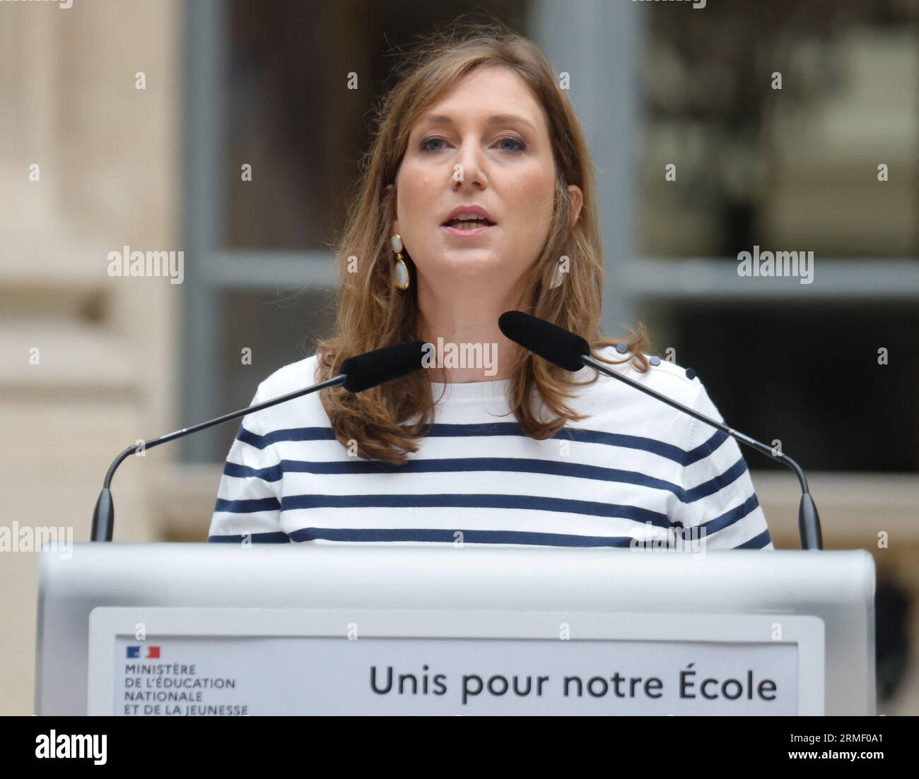 Paris, France. 28th Aug, 2023. Junior Minister for the Education and ...