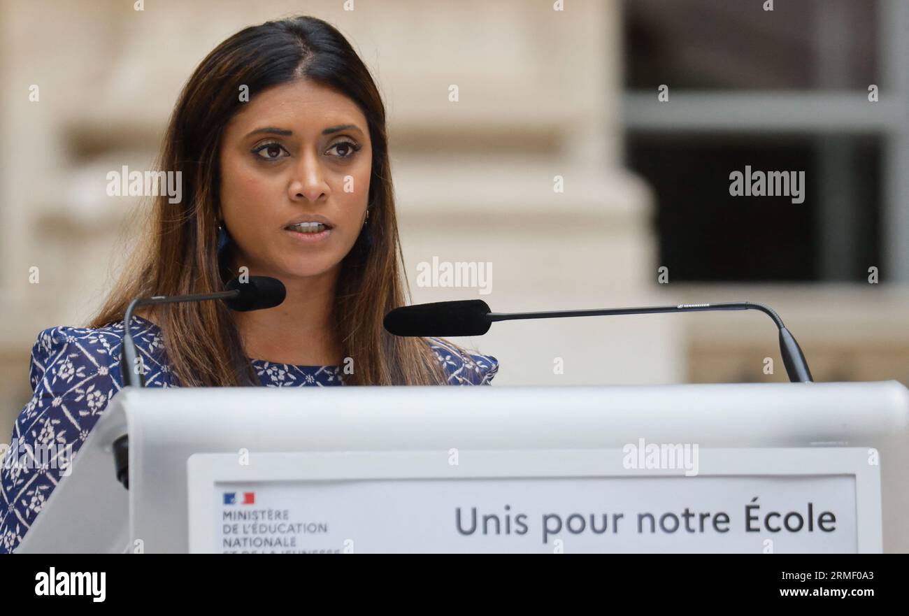 Paris, France. 28th Aug, 2023. Junior Minister of Youth and civic ...