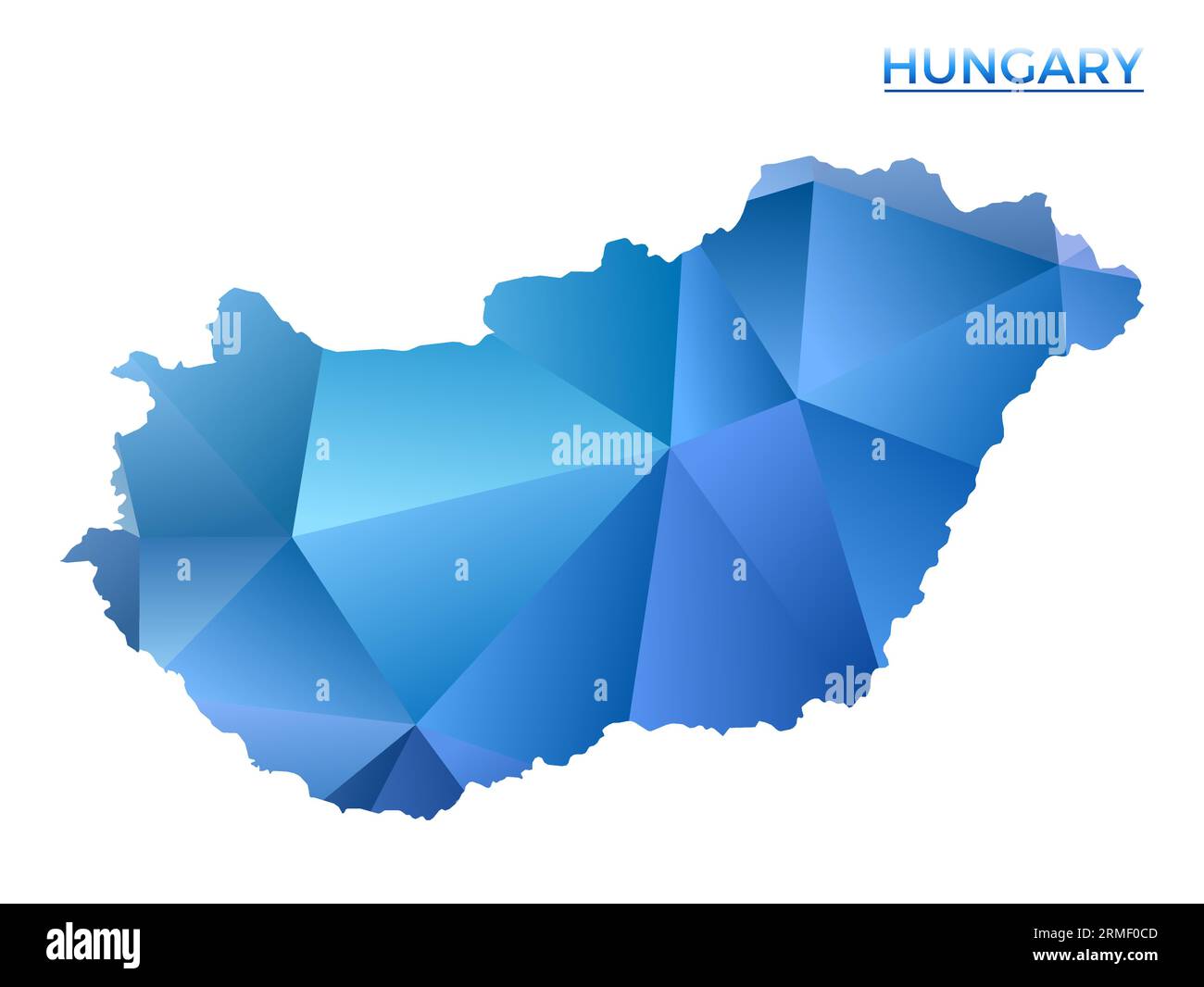 Vector polygonal Hungary map. Vibrant geometric country in low poly style. Classy illustration ...