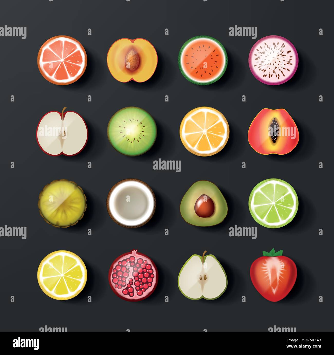 Halves lime fruit isolated Stock Vector Images - Alamy