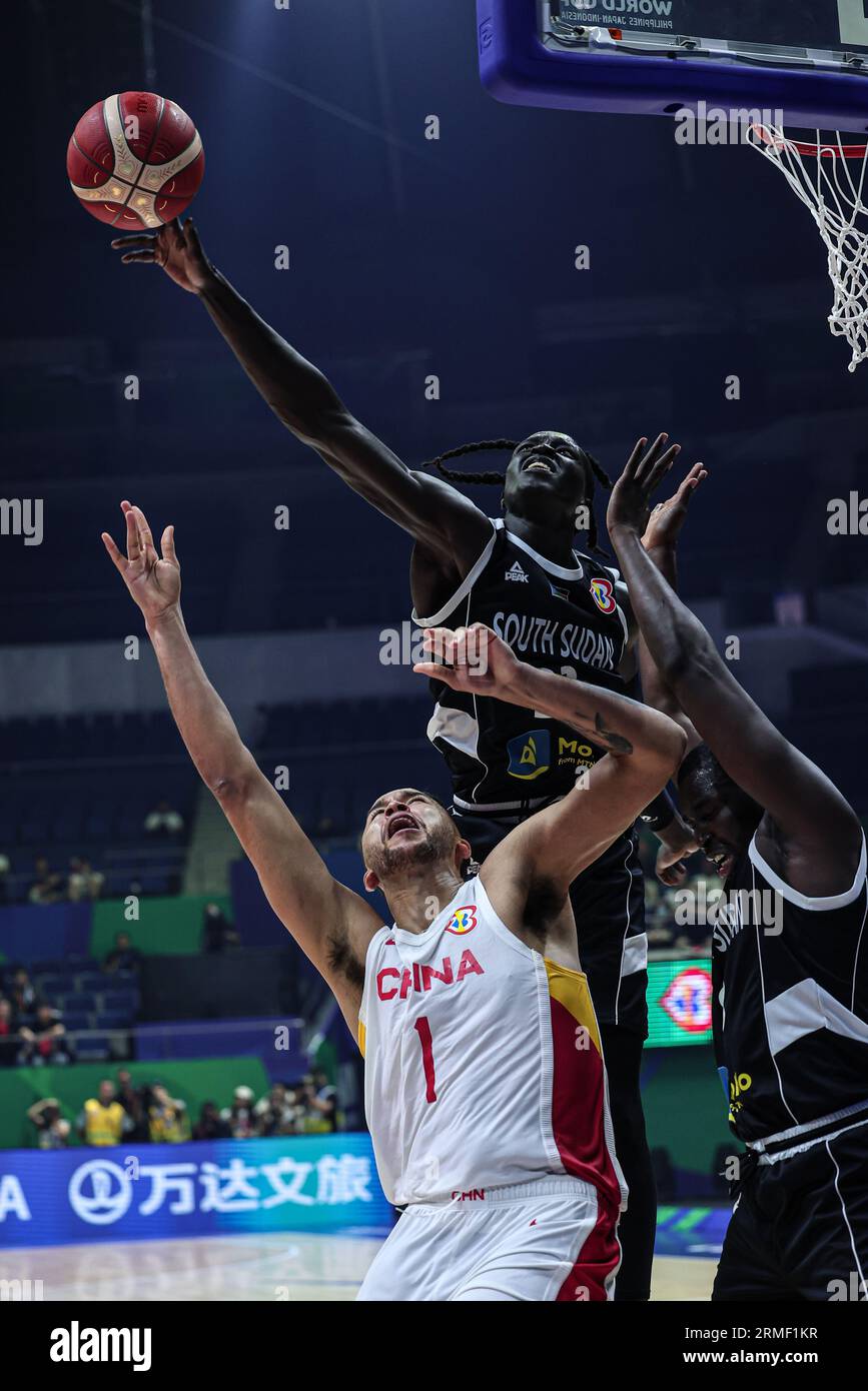 Manila, Philippines. 28th Aug, 2023. South Sudan's Wenyen Gabriel (top ...