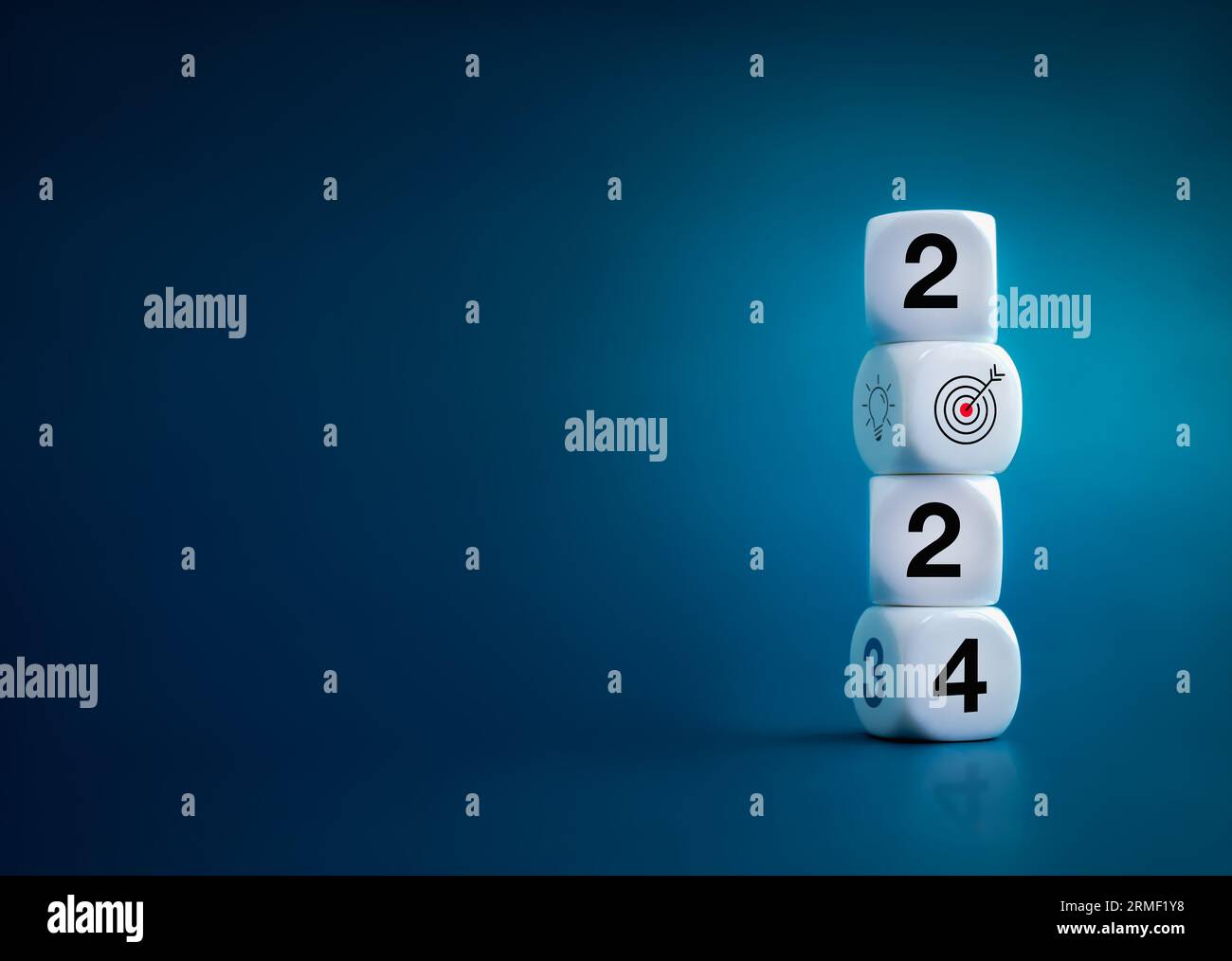 2024 Happy New year background banner. Numbers and target dart icon on ...