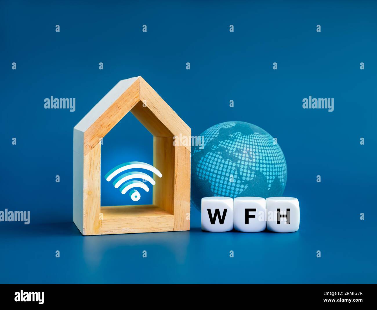 Work from home, remote working and freelance concepts. Text "WFH" on ...