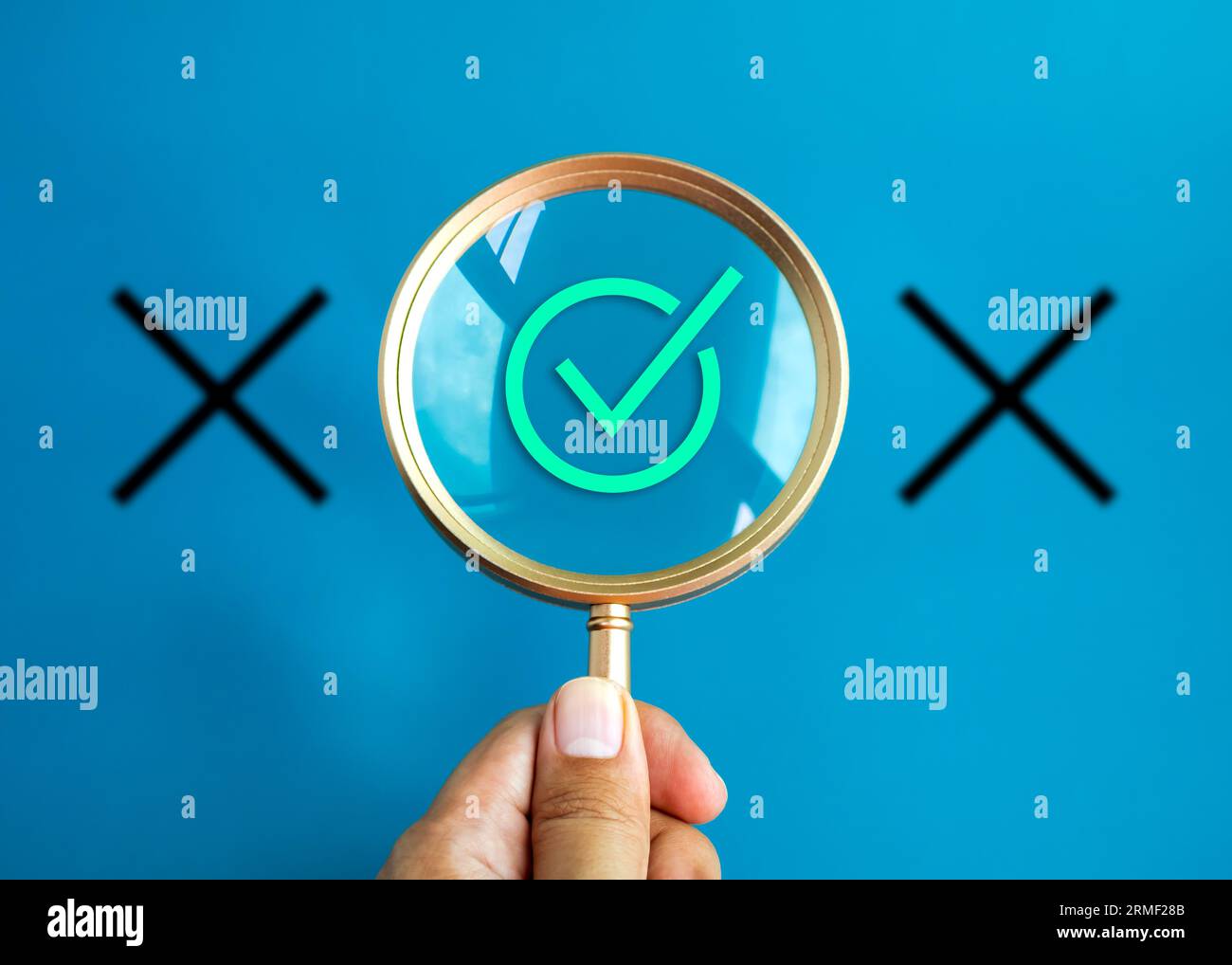 Hand check mark icon wrong hi-res stock photography and images - Alamy