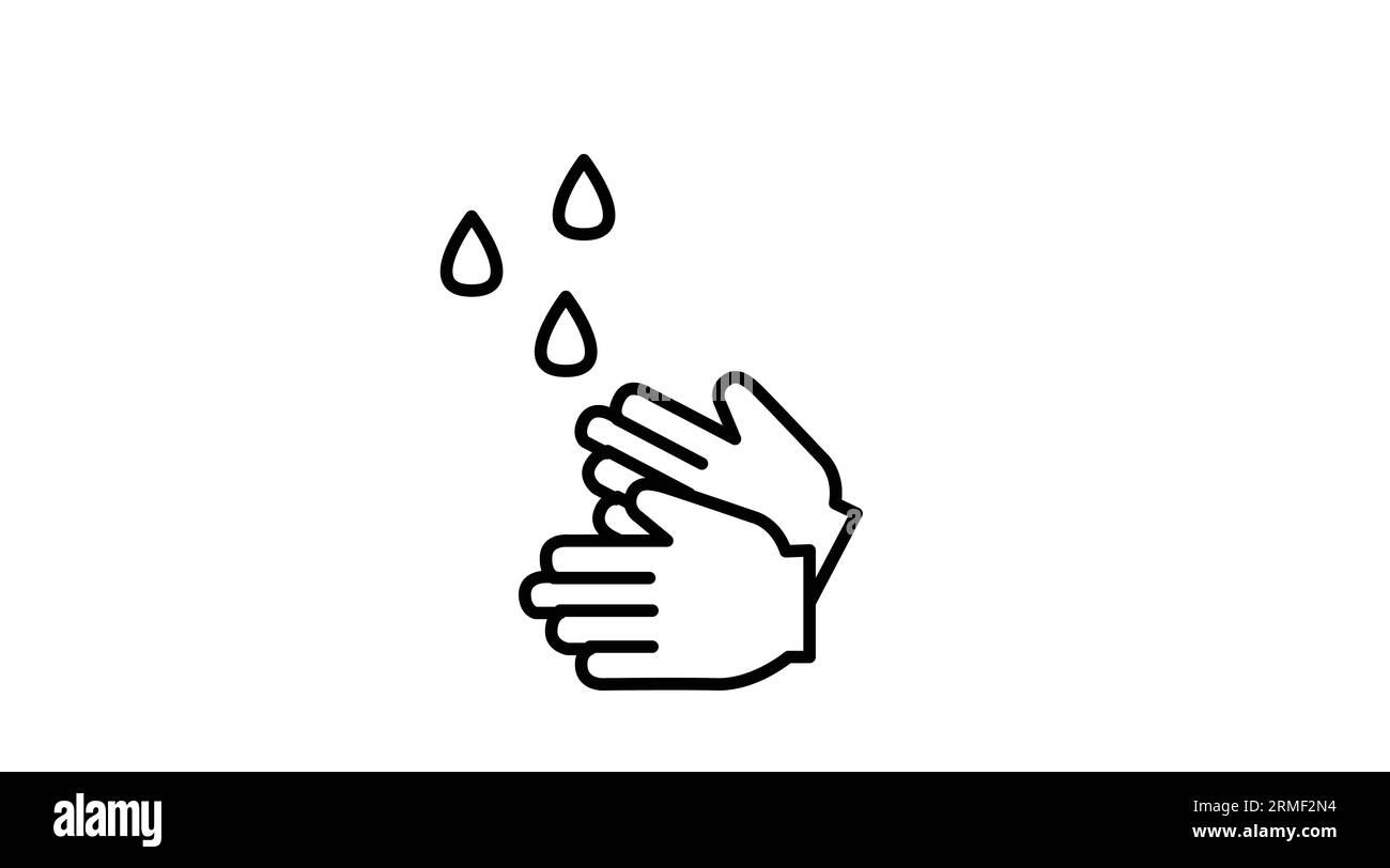 Washing Hands Icon Black And White Vector Illustration Of Washing