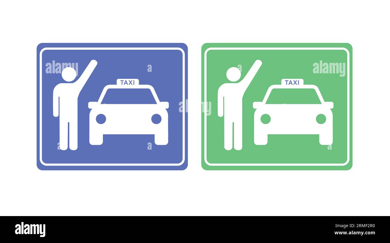 Taxi Sign. Vector isolated editable blue taxi sign or icon illustration ...
