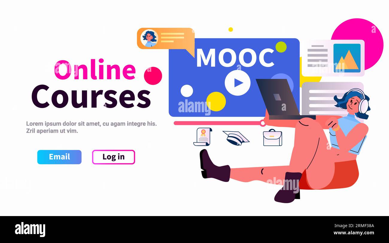 Students watching video classroom Stock Vector Images - Alamy