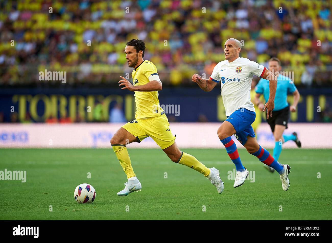 Villareal, Spain. 27th Aug, 2023. Alfonso Pedraza of Villarreal CF ...