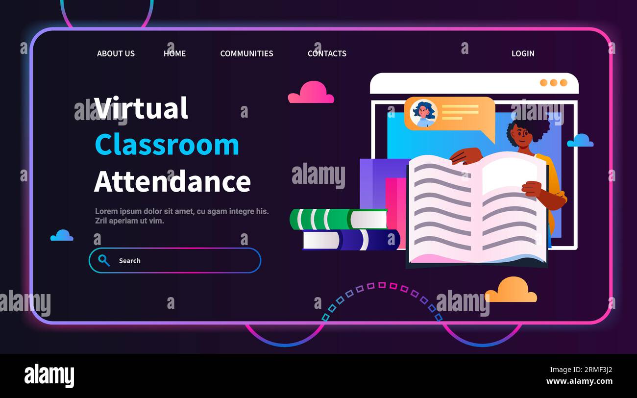 student in virtual classroom using smart interactive board virtual ...