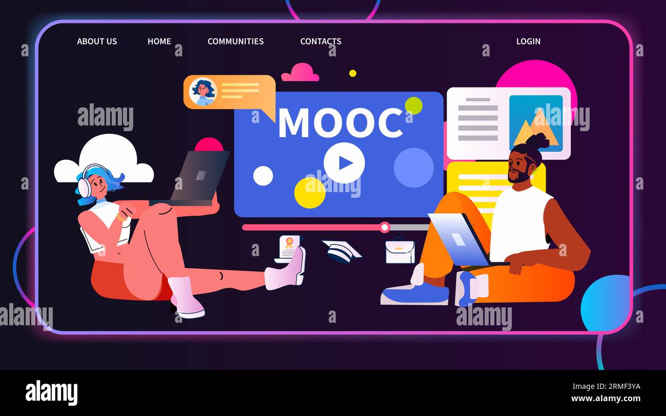 Students watching video classroom Stock Vector Images - Alamy