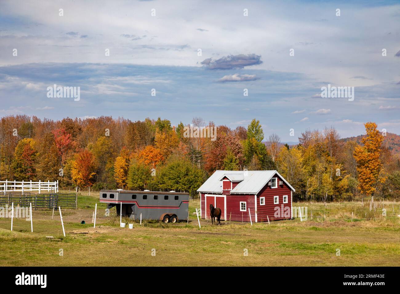 Rural scenery with a barn in autumn Stock Photo - Alamy