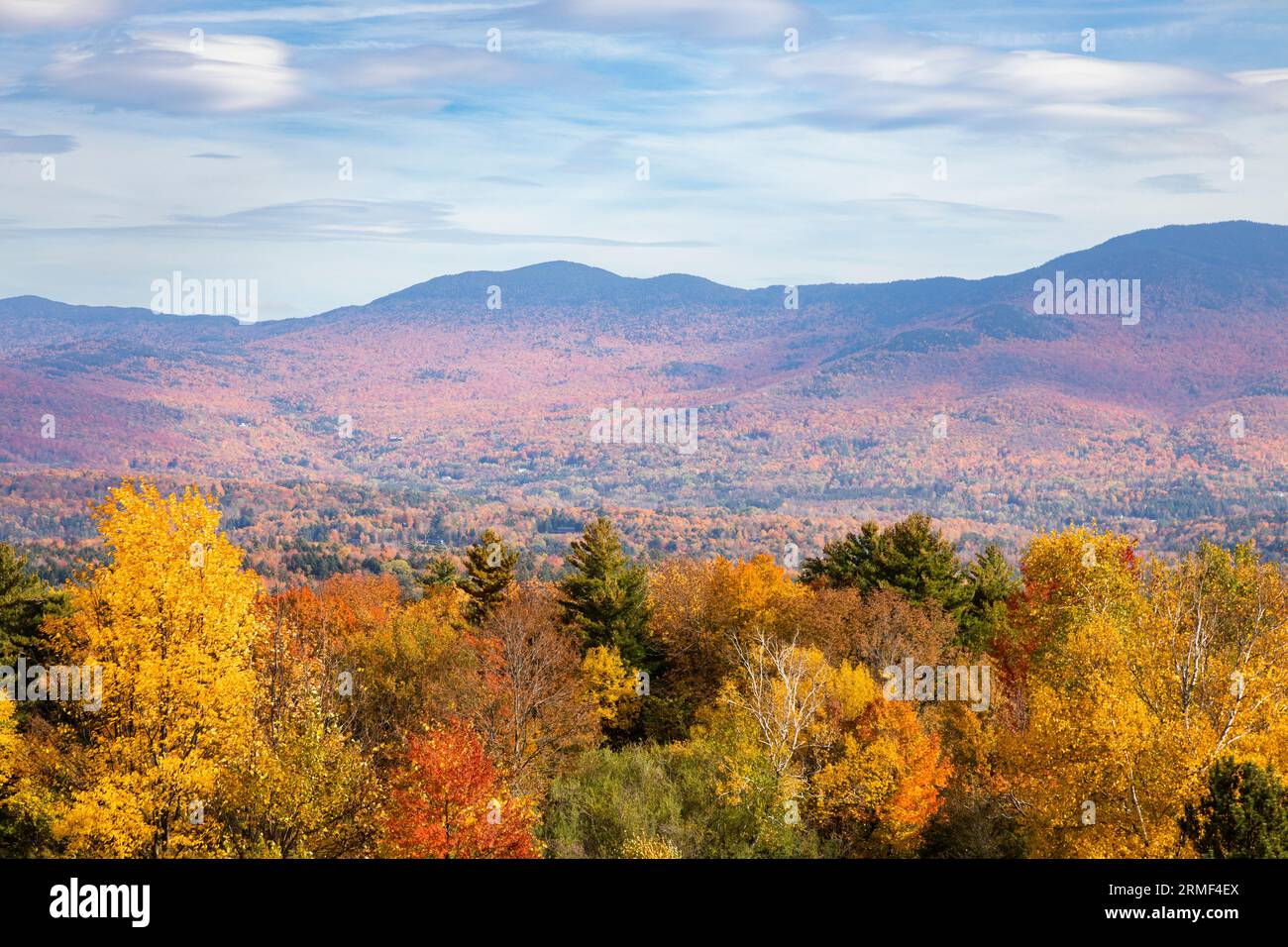 Autumn landscape, Stowe, Vermont, USA Stock Photo - Alamy