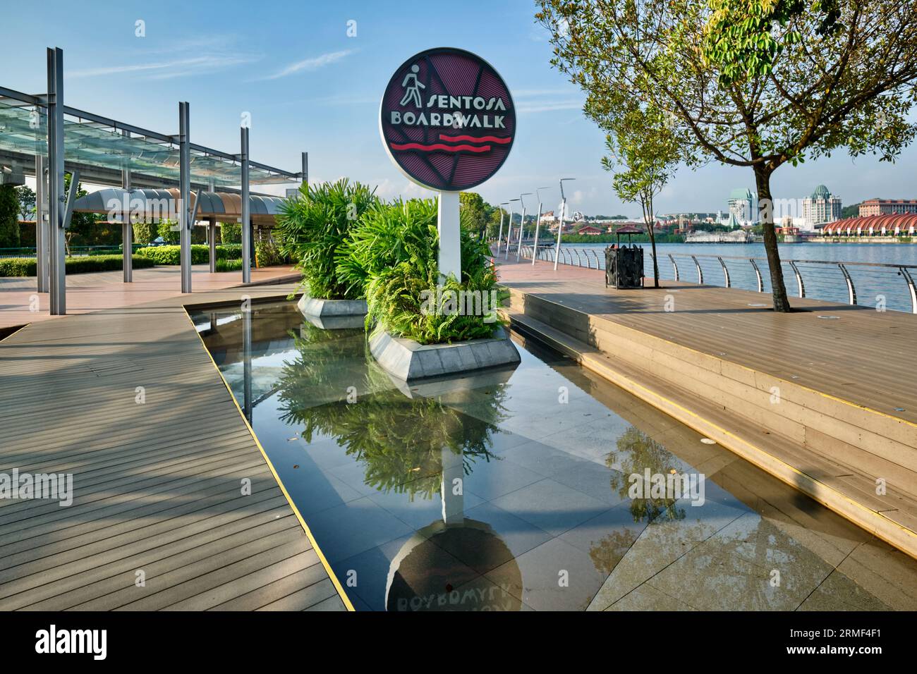 The Sentosa Boardwalk, a pedestrian bridge connecting VivoCity Mall on ...