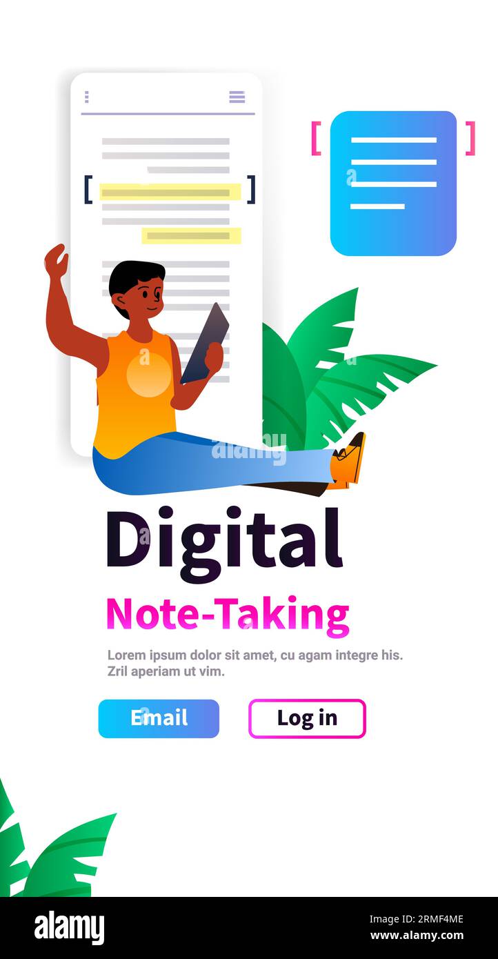 student with pencil taking digital notes on tablet pc online education ...