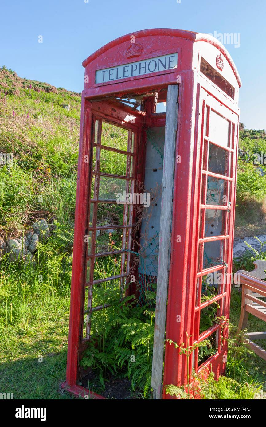 Disused and derelict public telephone kiosk by the Fraggle Rock Bar ...