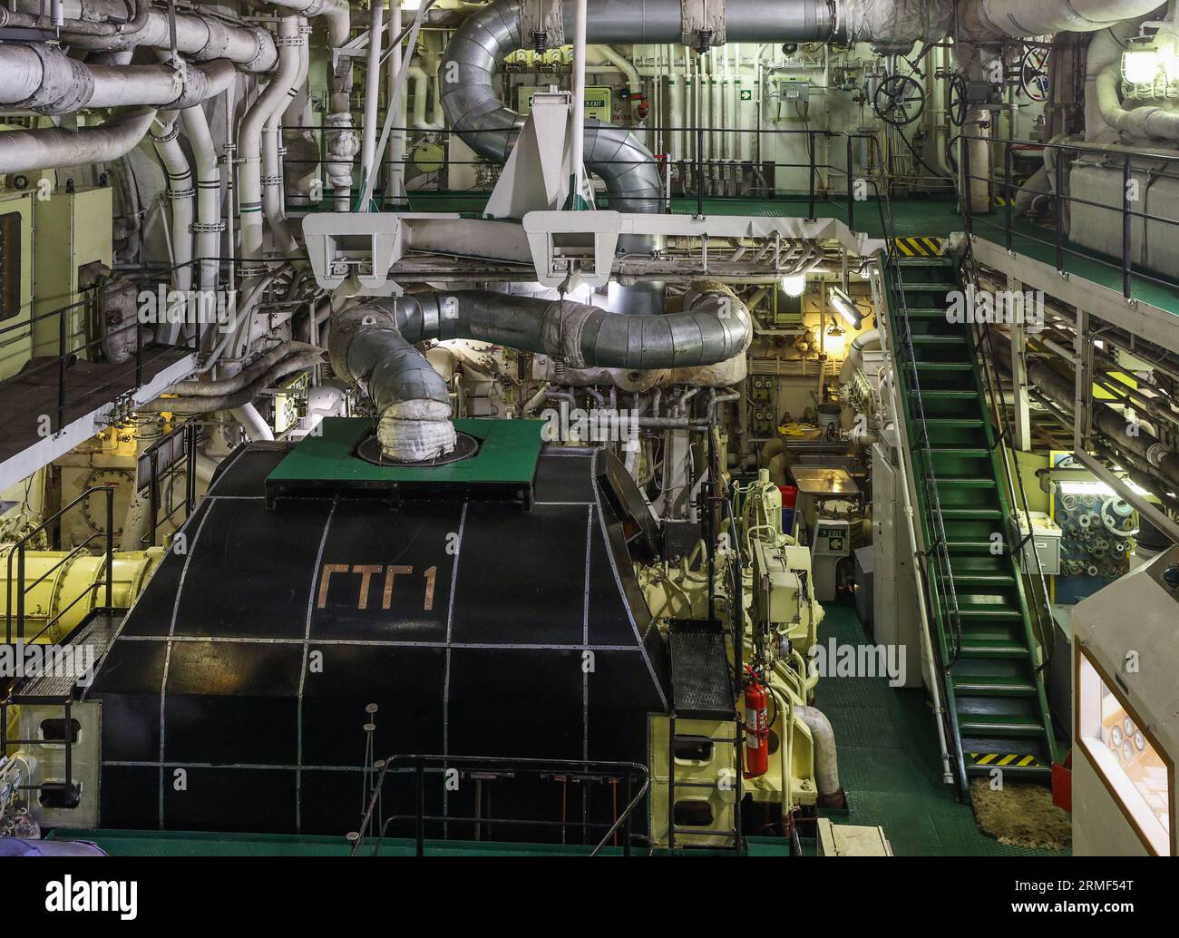 Russia. Murmansk. Engine room on the Russian nuclear icebreaker project ...