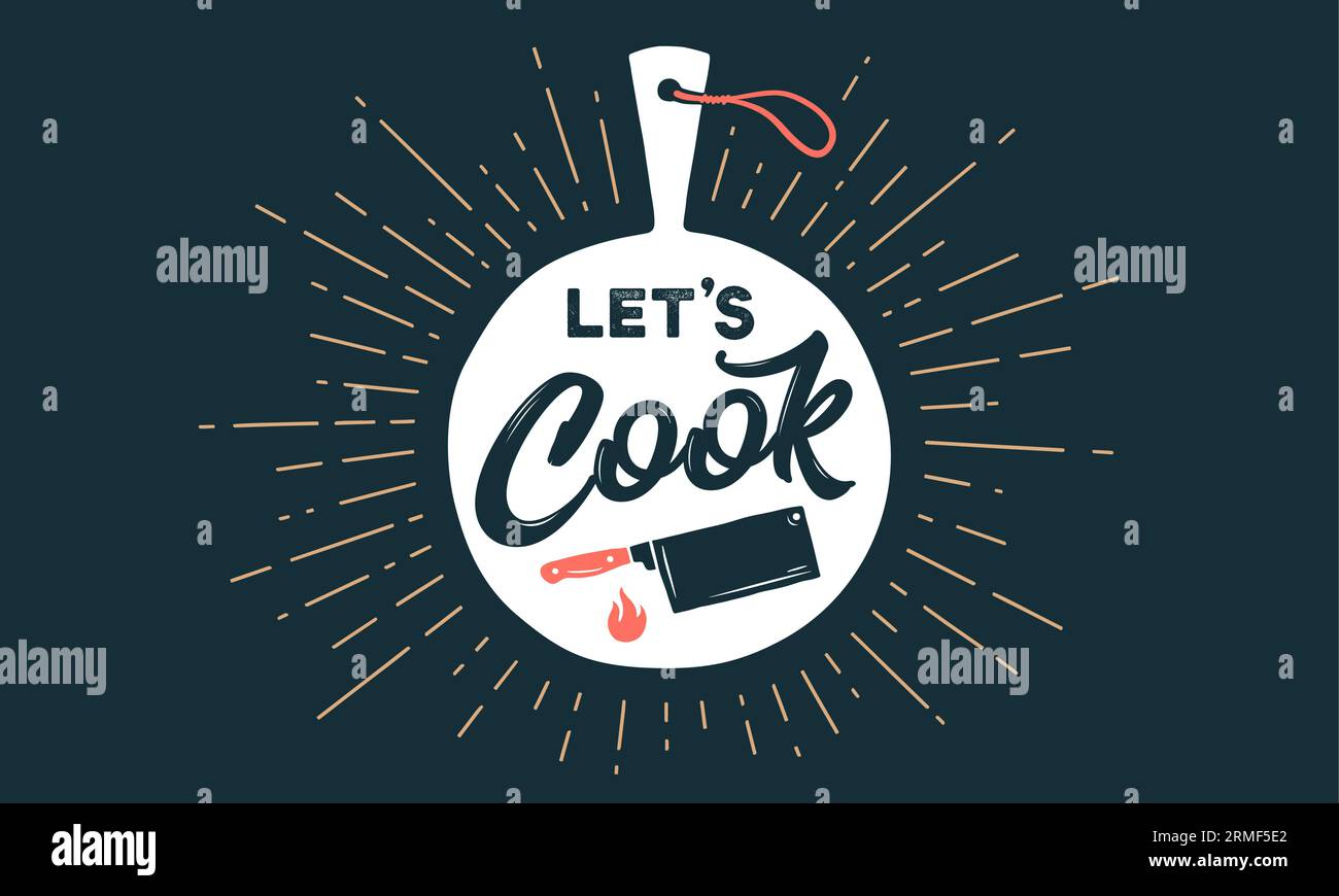 Lets Cook. Kitchen cutting board. Wall decor, poster, sign, quote ...