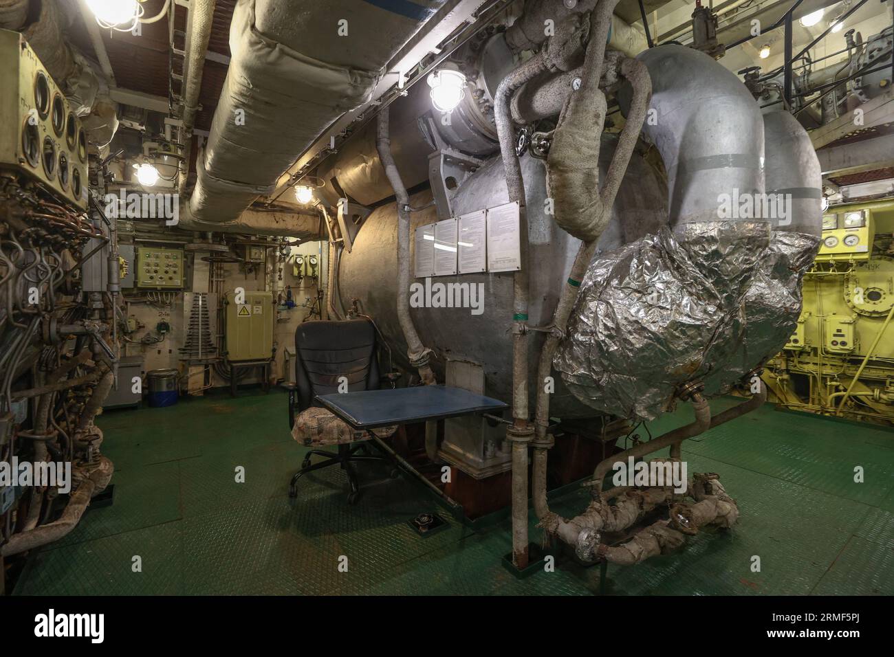 Russia. Murmansk. Engine room on the Russian nuclear icebreaker project ...