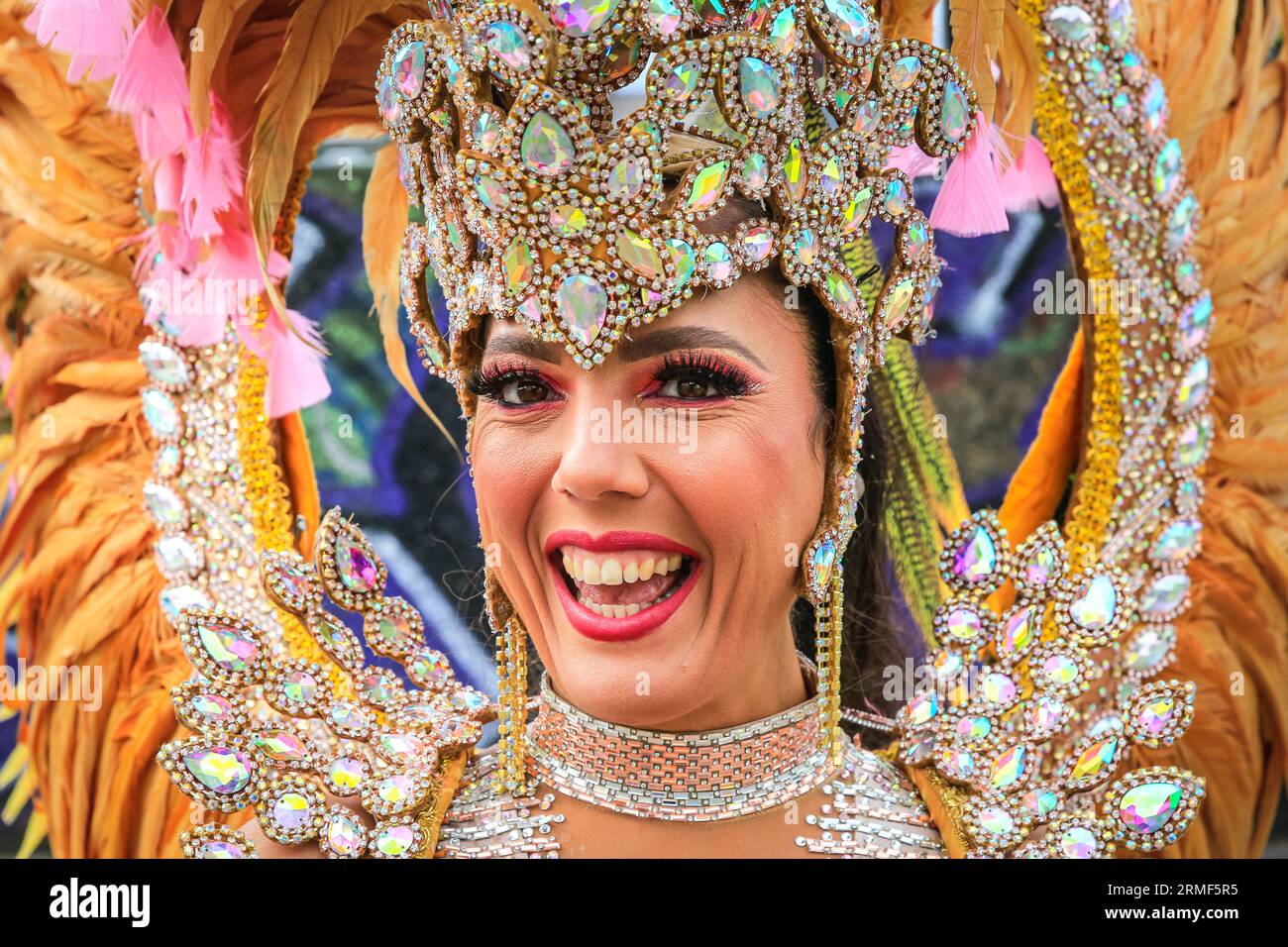 London, UK. 28th Aug, 2023. London School of Samba, a Carnival regular ...