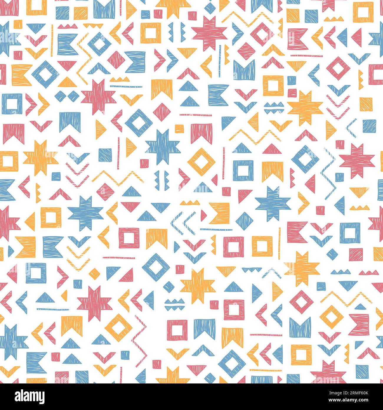 Hand drawn abstract seamless pattern, ethnic background, simple style ...