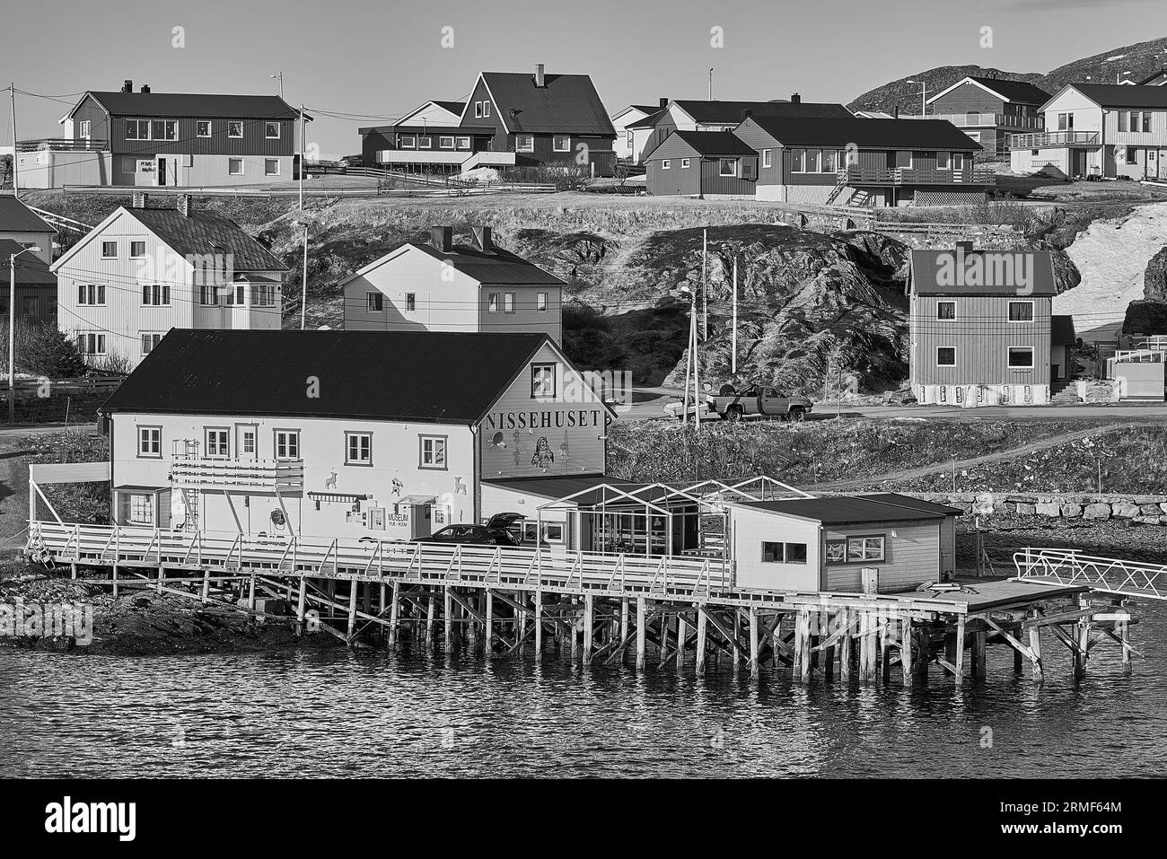Black And White Photo Of The Nissehuset, Christmas Museum, Located In ...