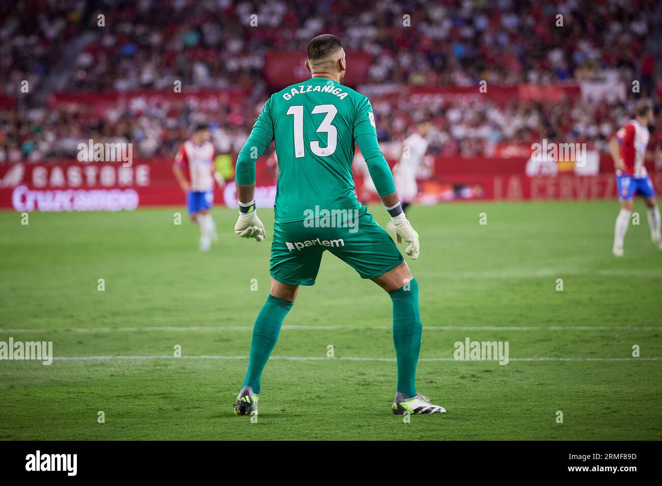 Seville, Spain. 26th, August 2023. Goalkeeper Paulo Gazzaniga (13) of ...
